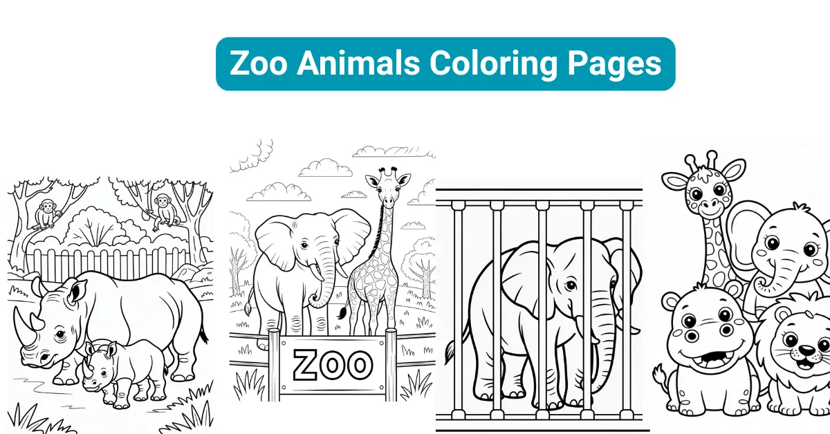 Free Zoo Coloring Pages -Downloadable Sheets For Kids & Adults